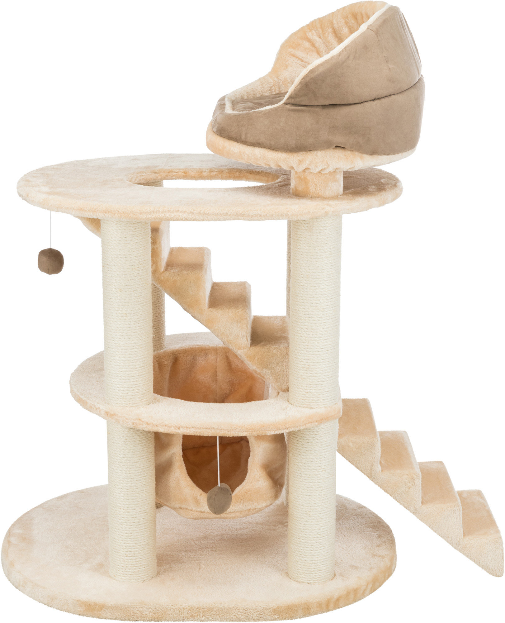 TRIXIE Elsa Senior 43.7" Cat Tower, Sisal Scratching Posts, Plush Hammock, Stairs, Top Platform ...